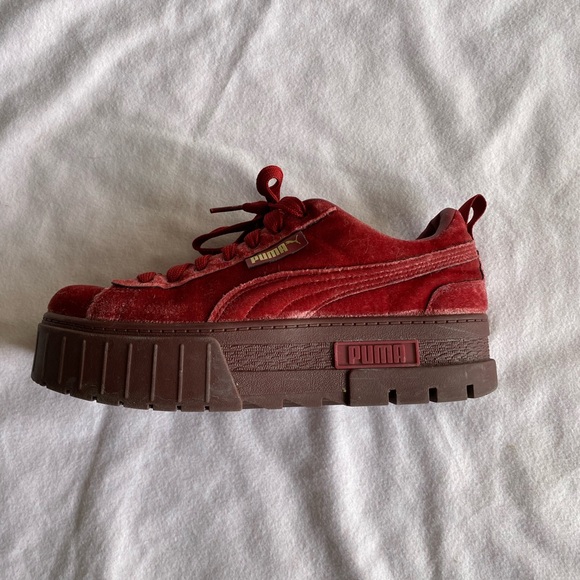 Puma | Shoes | Puma Red Platform Sneakers | Poshmark